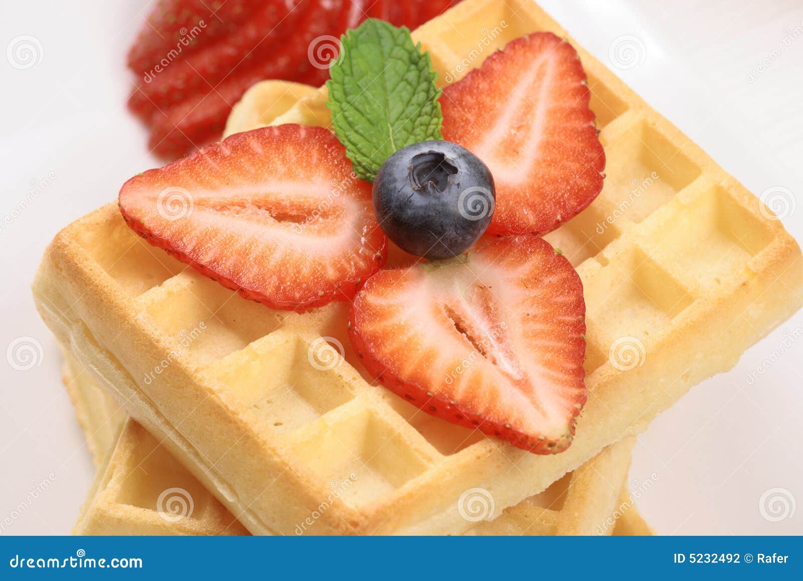 Garnished waffles stock photo. Image of gourmet, breakfast - 5232492
