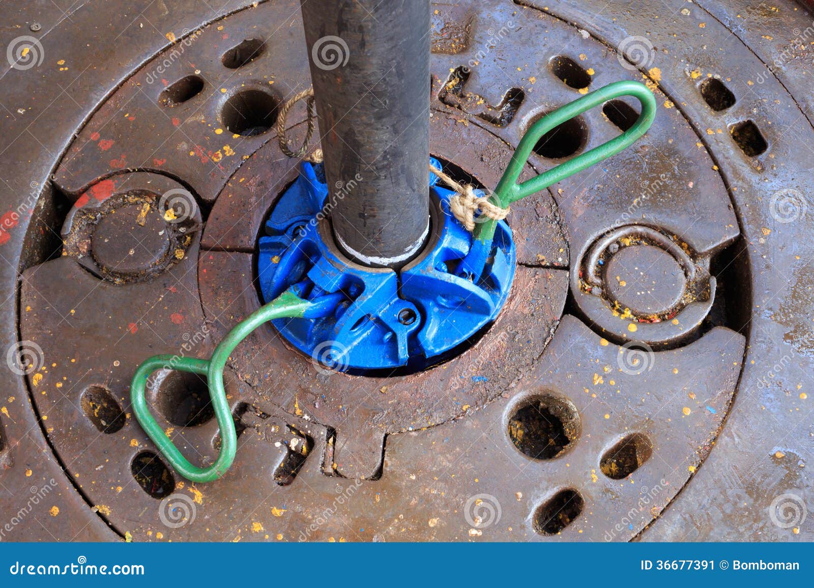 Garniture Et Glissement De Forage Dans La Table Rotatoire Image stock ...