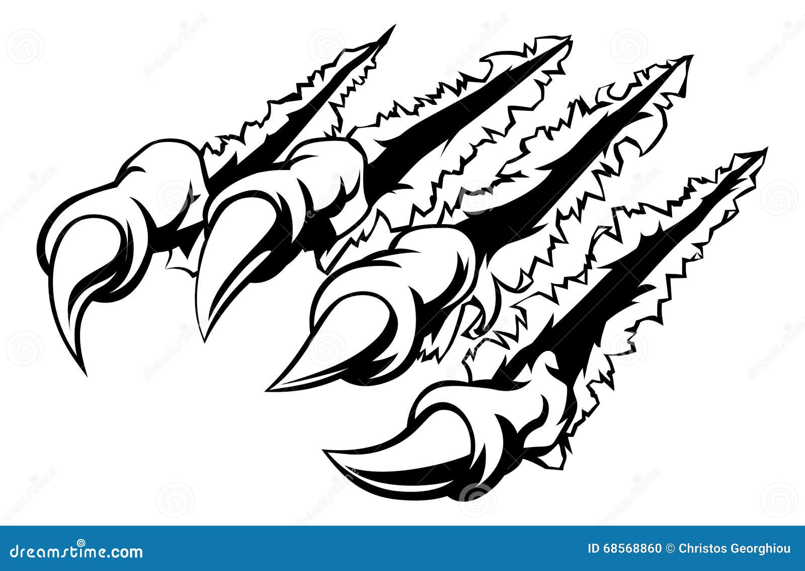 Garra Do Monstro Que Rasga-se Ou Que Rasga Ilustração do Vetor ...