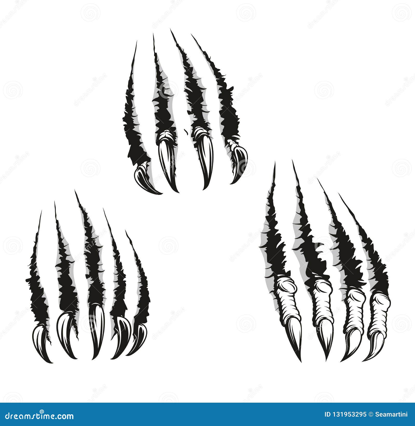 Garras Do Animal Do Monstro E Riscos, Vetor Ilustração do Vetor ...
