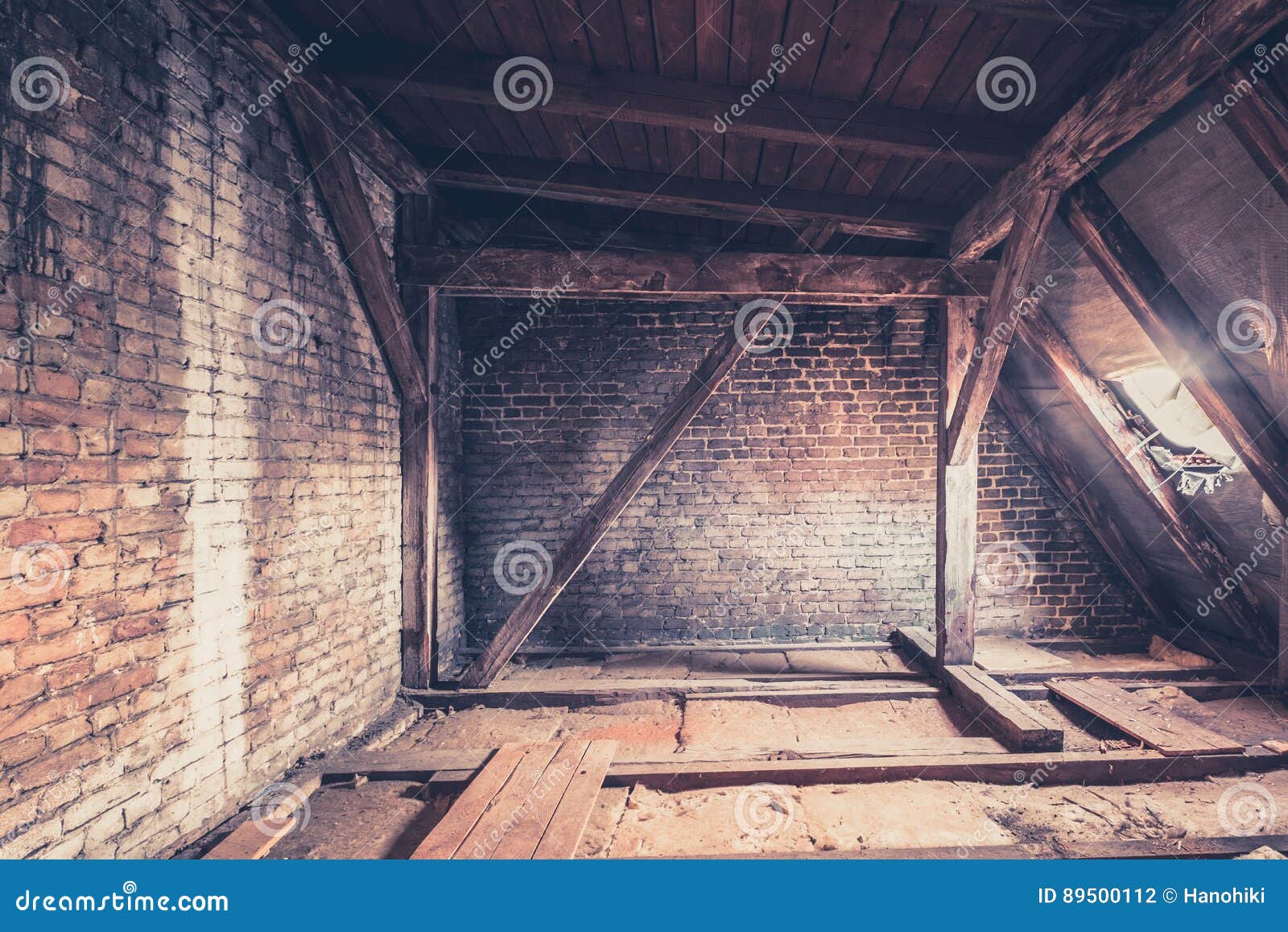 Garret, Attic Loft / Roof Construction Stock Photo - Image of estate ...