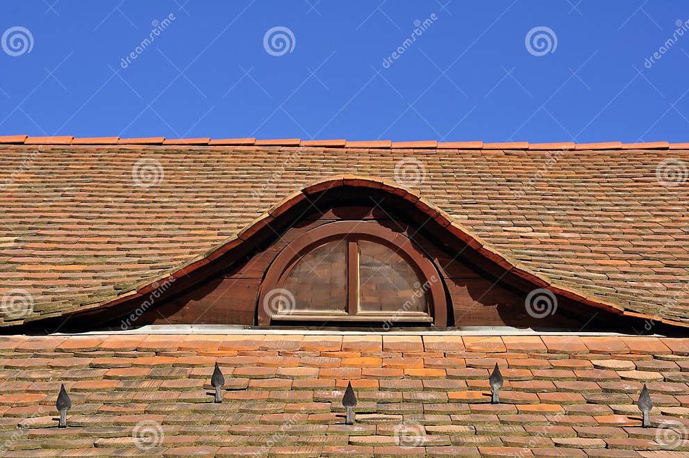 Garret window stock image. Image of home, cream, house - 13098961