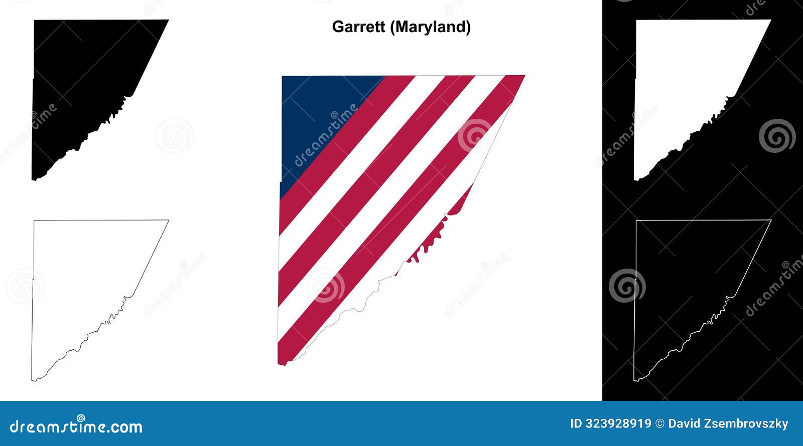 Garrett Outline Map Vector Illustration | CartoonDealer.com #387283376