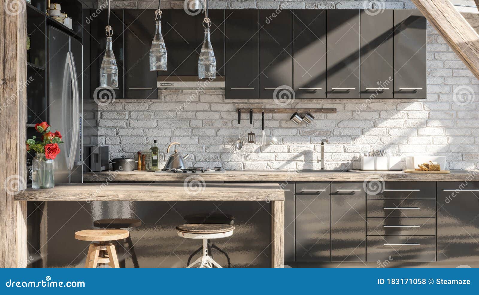 Garrett Interior Design. 3d Render Stock Illustration - Illustration of ...
