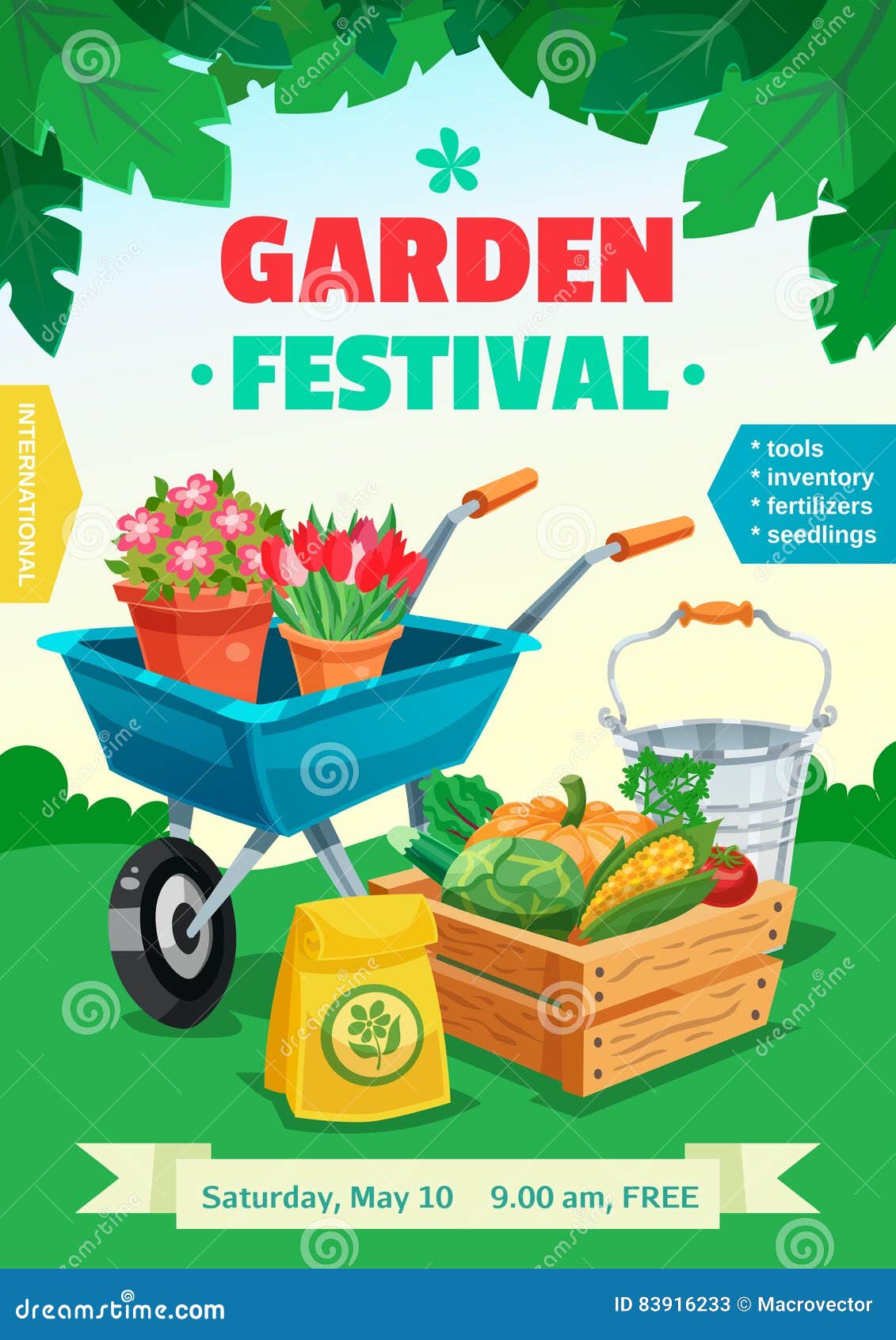 Garten-Festival-Plakat vektor abbildung. Illustration von abdeckung ...