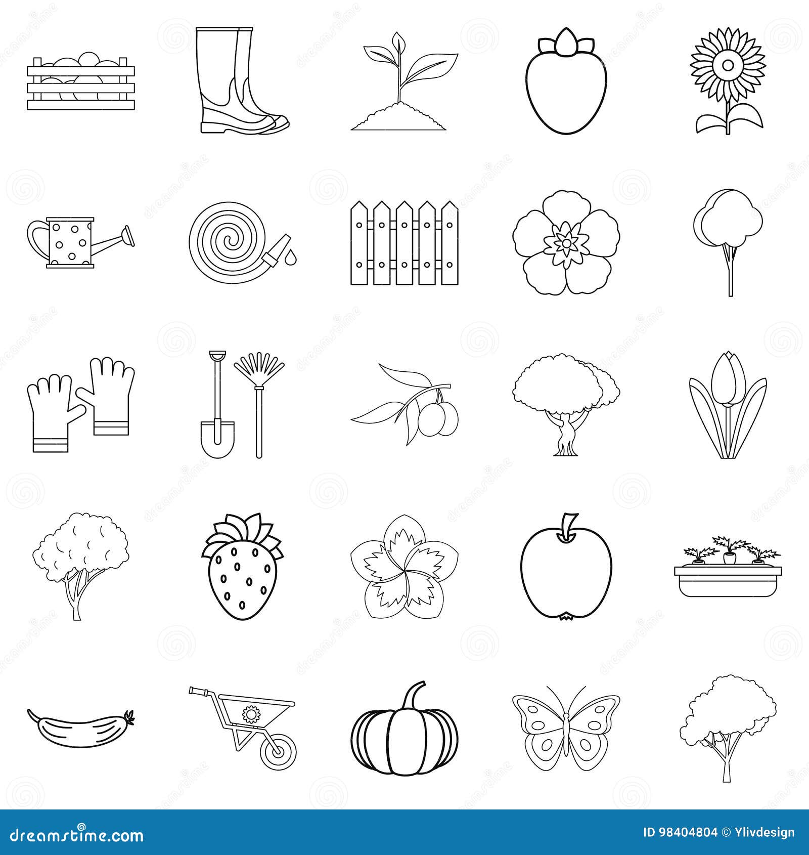 Garth Icons Set, Outline Style Stock Vector - Illustration of artistic ...