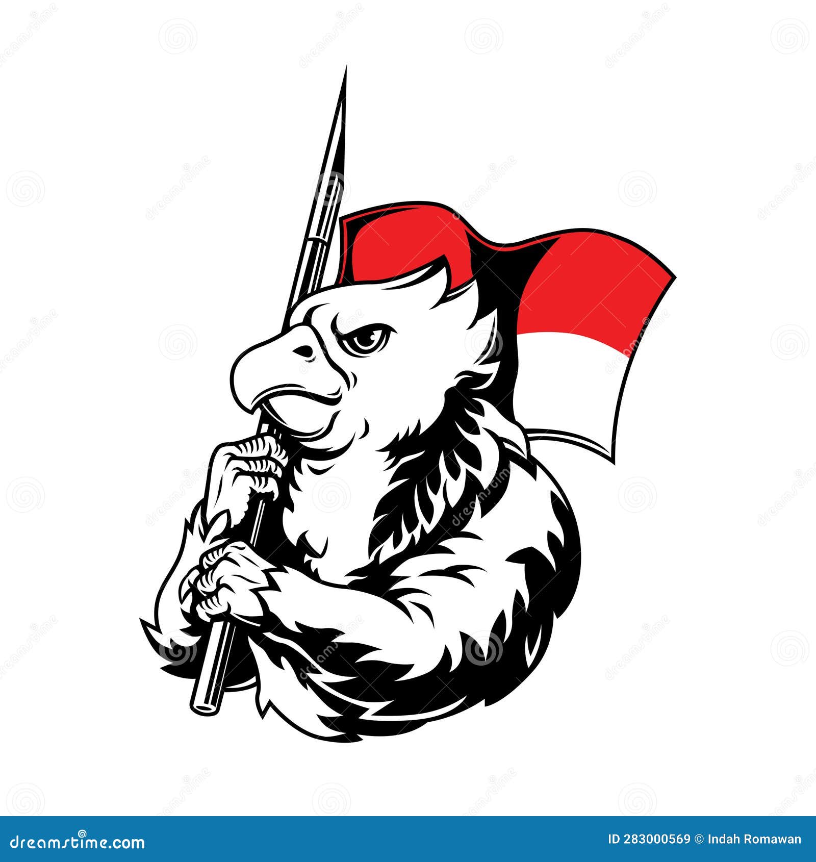 Garuda Patriot Esport Mascot Logo Design Vector Illustration ...