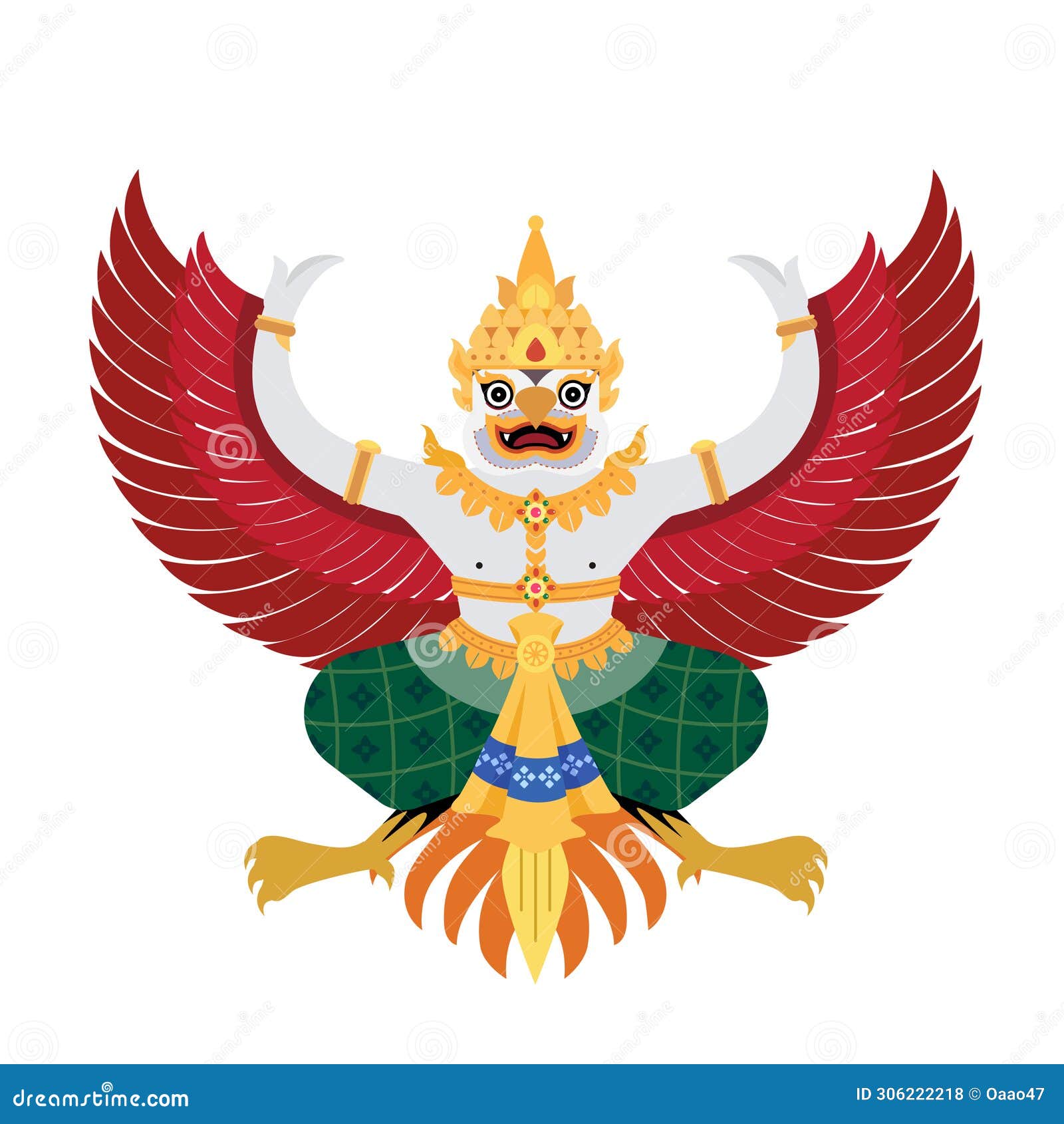 Garuda character stock illustration. Illustration of crown - 306222218
