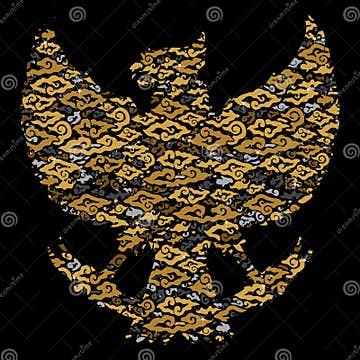 Indonesia Batik Illustration on Garuda Form Stock Vector - Illustration ...