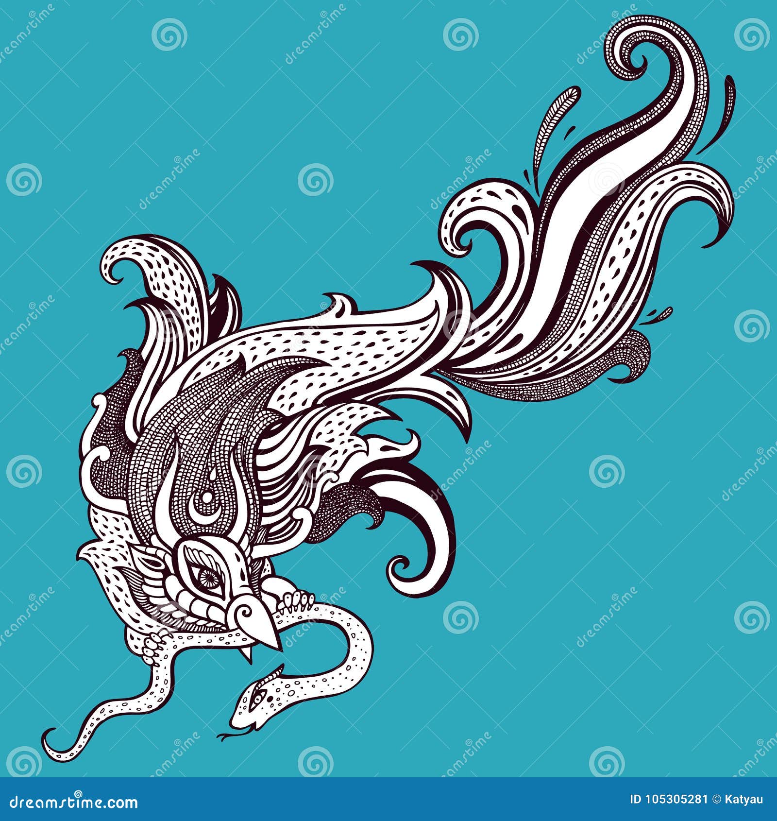 Garuda. Hand Drawn Illustration. Royalty-Free Cartoon | CartoonDealer ...
