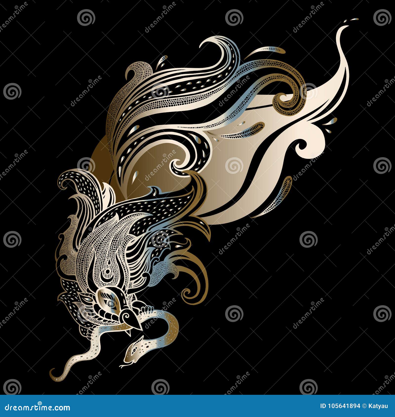 Garuda. Hand Drawn Illustration. Stock Illustration - Illustration of ...
