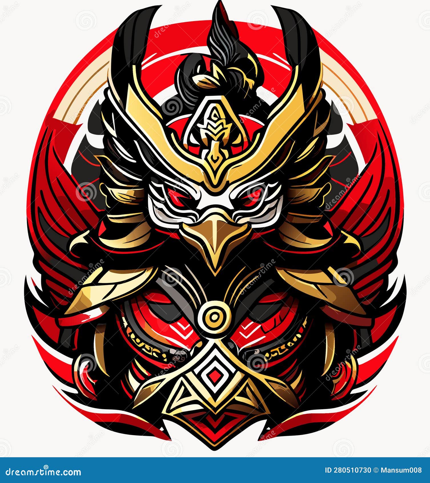 Garuda Robot Icon on White Background Stock Illustration - Illustration ...