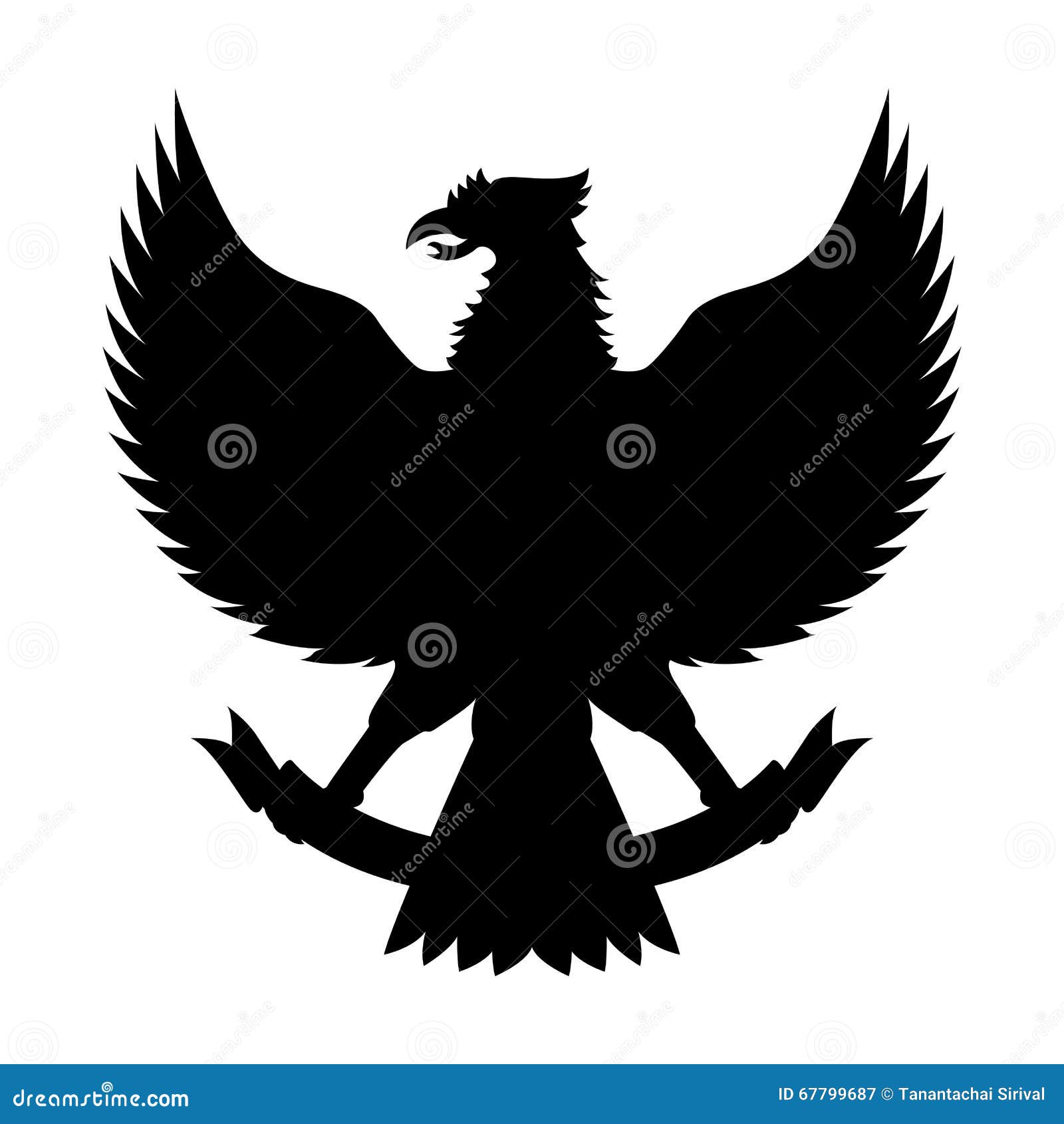 Garuda silhouette vector stock vector. Illustration of animal - 67799687