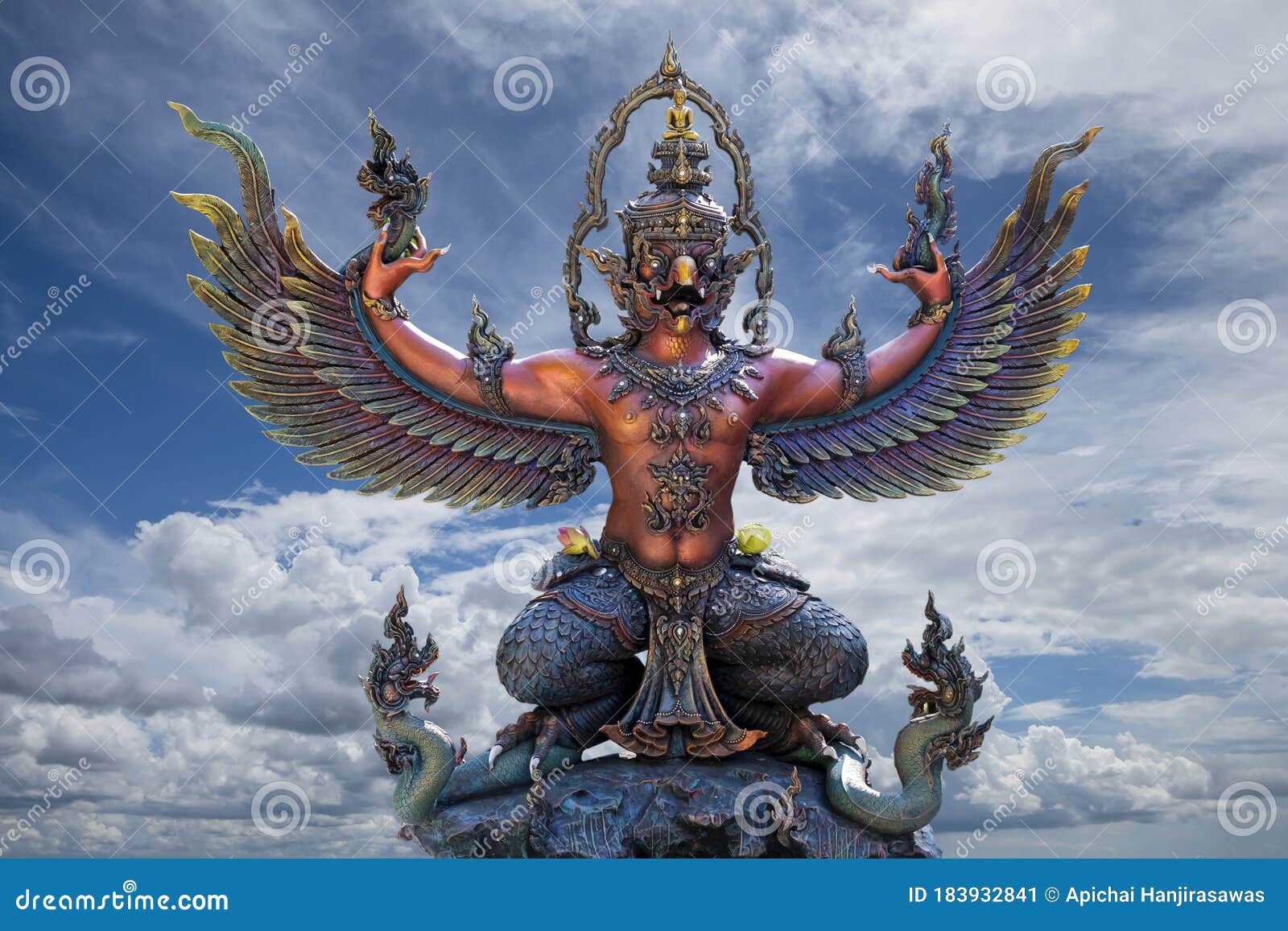 Garuda Statue on Sunset Sky Background Stock Image - Image of ...