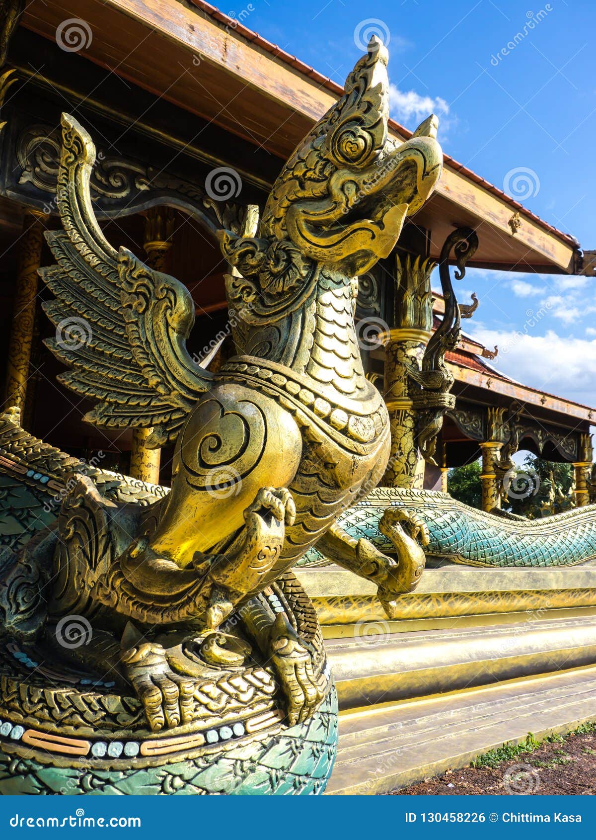 Garuda Statue in Thai Temple Stock Photo - Image of color, buddhism ...