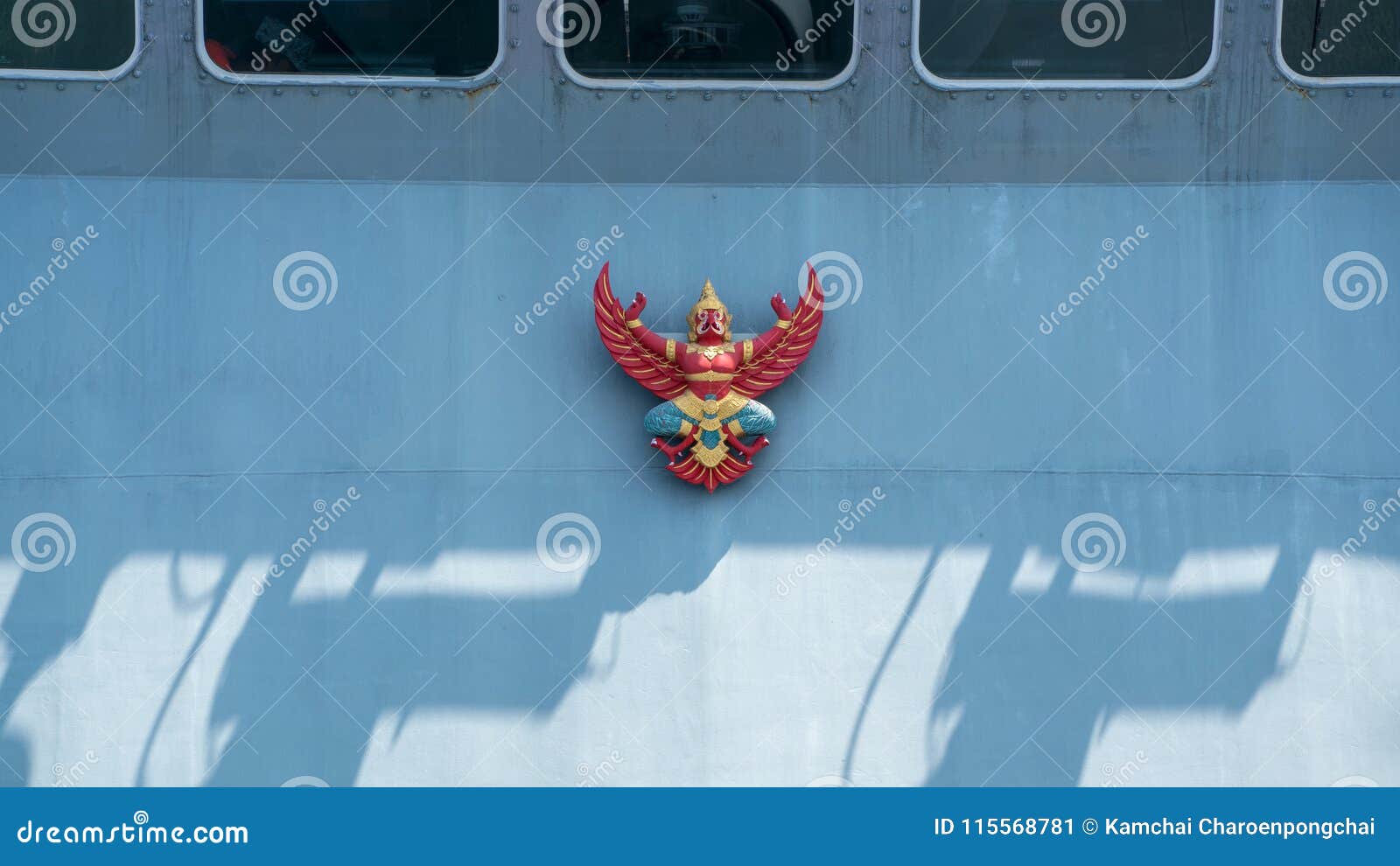 Garuda or Thai Mythical Bird Emblem on Board Royal Thai Navy Ship Stock ...