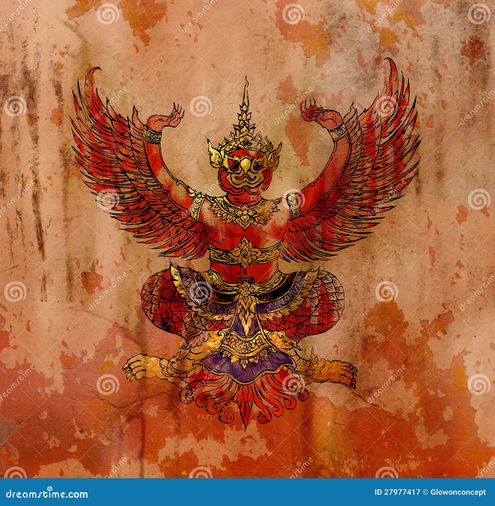 Garuda, Thai Mythology Eagle Stock Illustration - Illustration of india ...