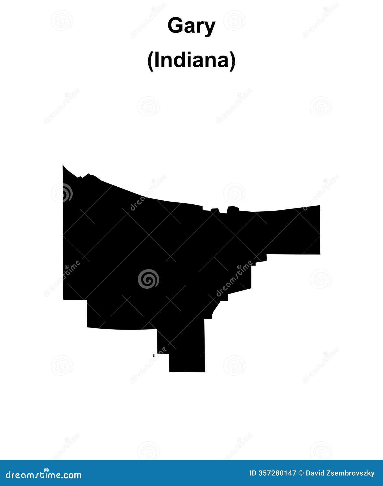 Gary Outline Map Cartoon Vector | CartoonDealer.com #357280147