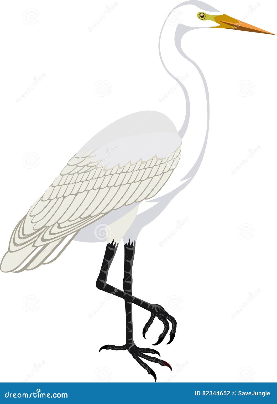Garza De Gran Blanco Del Vector Ilustración del Vector - Ilustración de ...