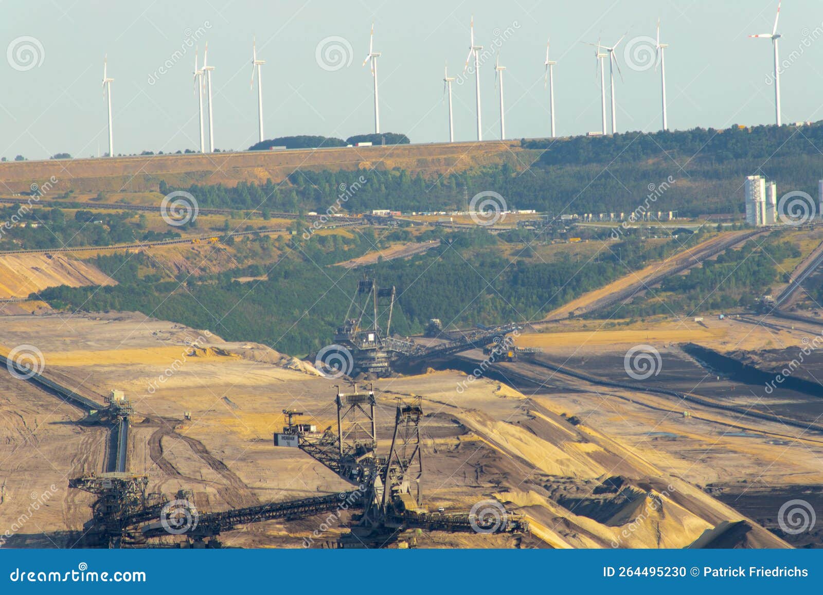 Garzweiler, Germany: Coal Opencast Mine with Giant Excavator in the Pit ...