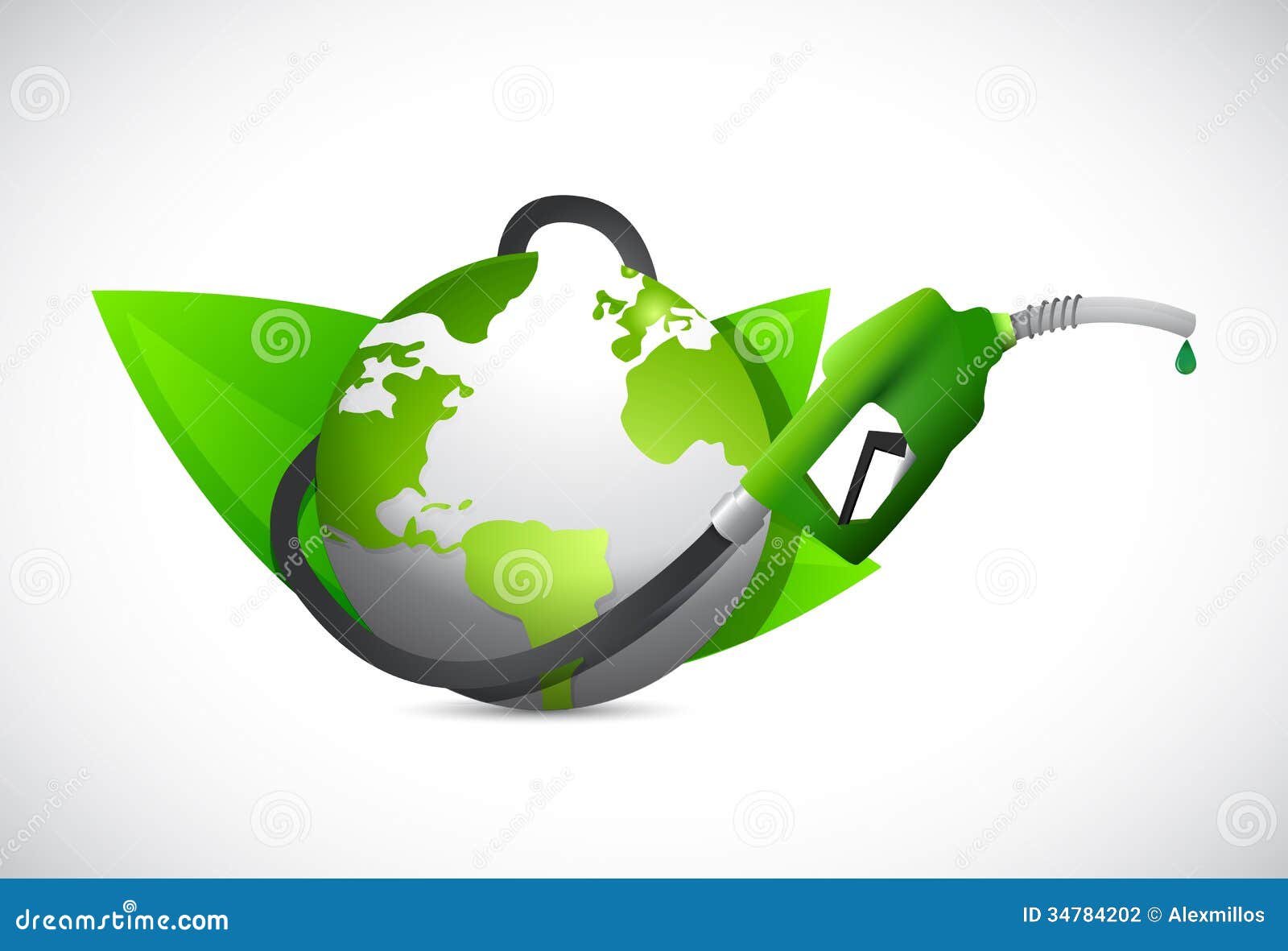 Gasóleo De Eco, Poder E Conceito Da Energia. Verde Ilustração Stock ...