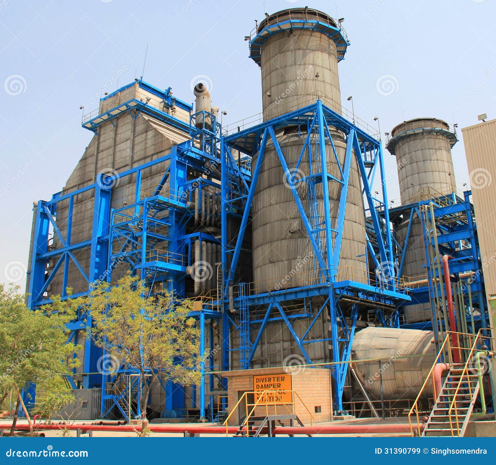 Gas Based Thermal Power Plant Stock Image - Image of traditional ...