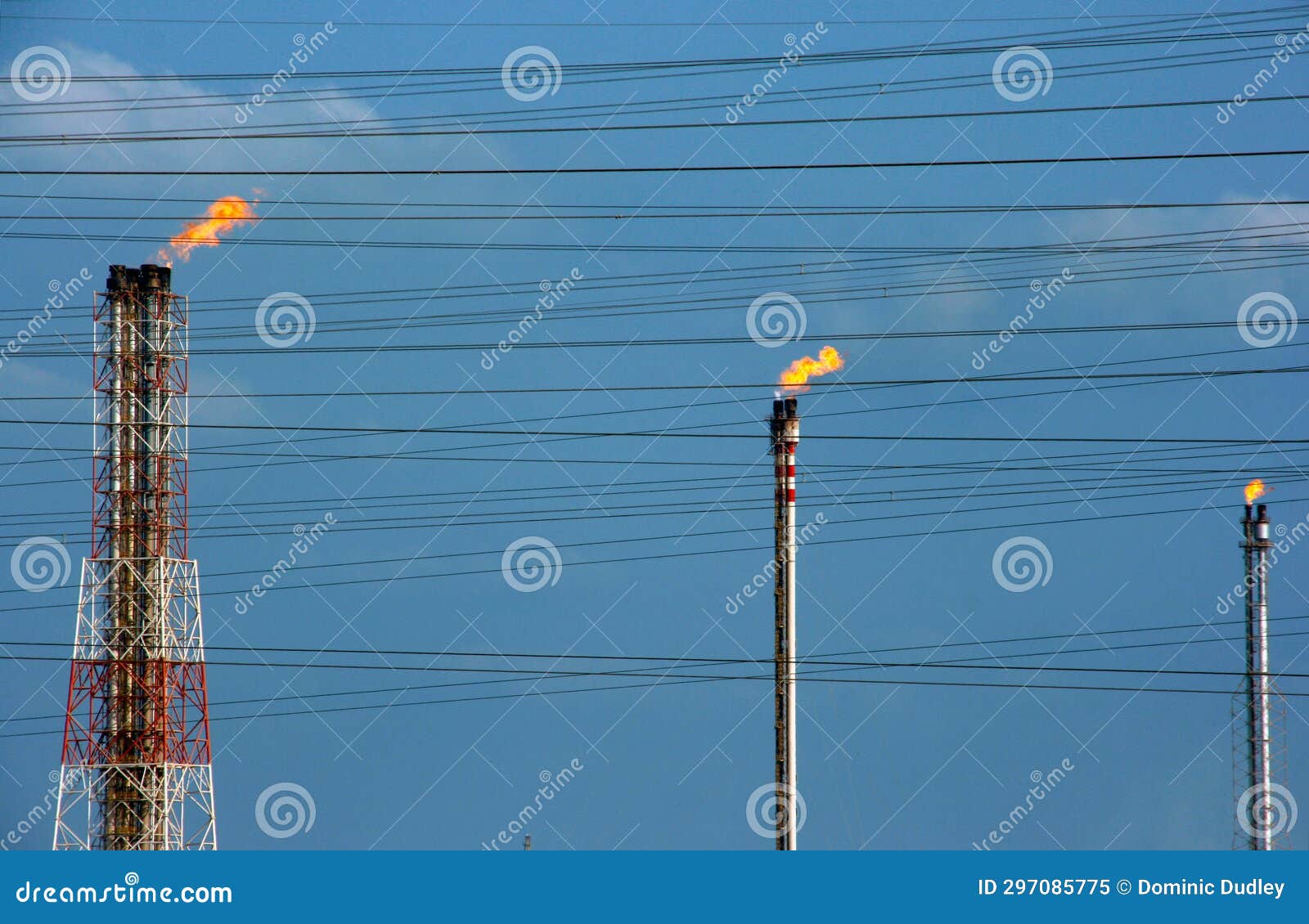 Gas being flared in Qatar stock image. Image of lines - 297085775