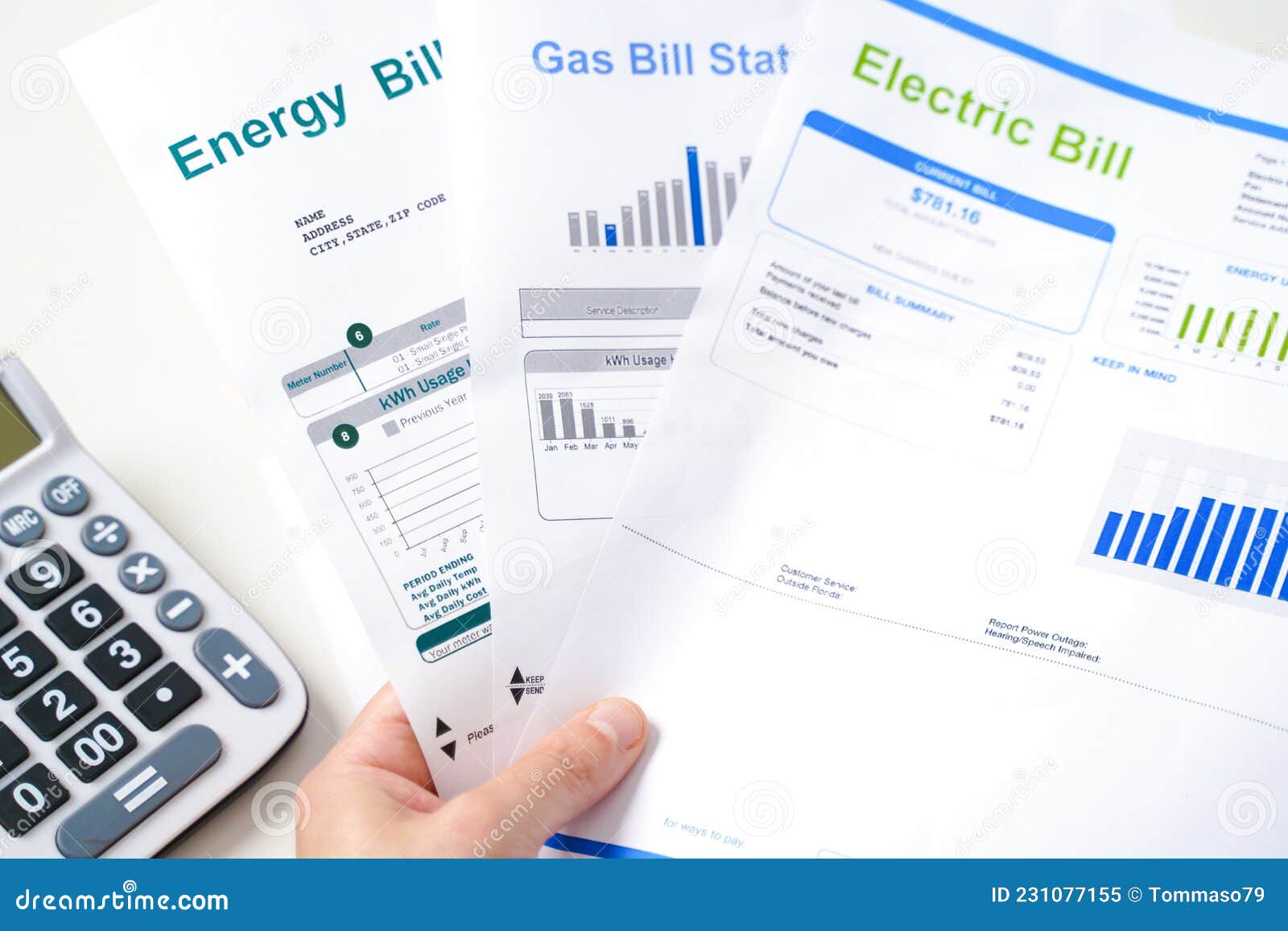 Gas Bill Statement and Home Energy Consumption Stock Image - Image of ...