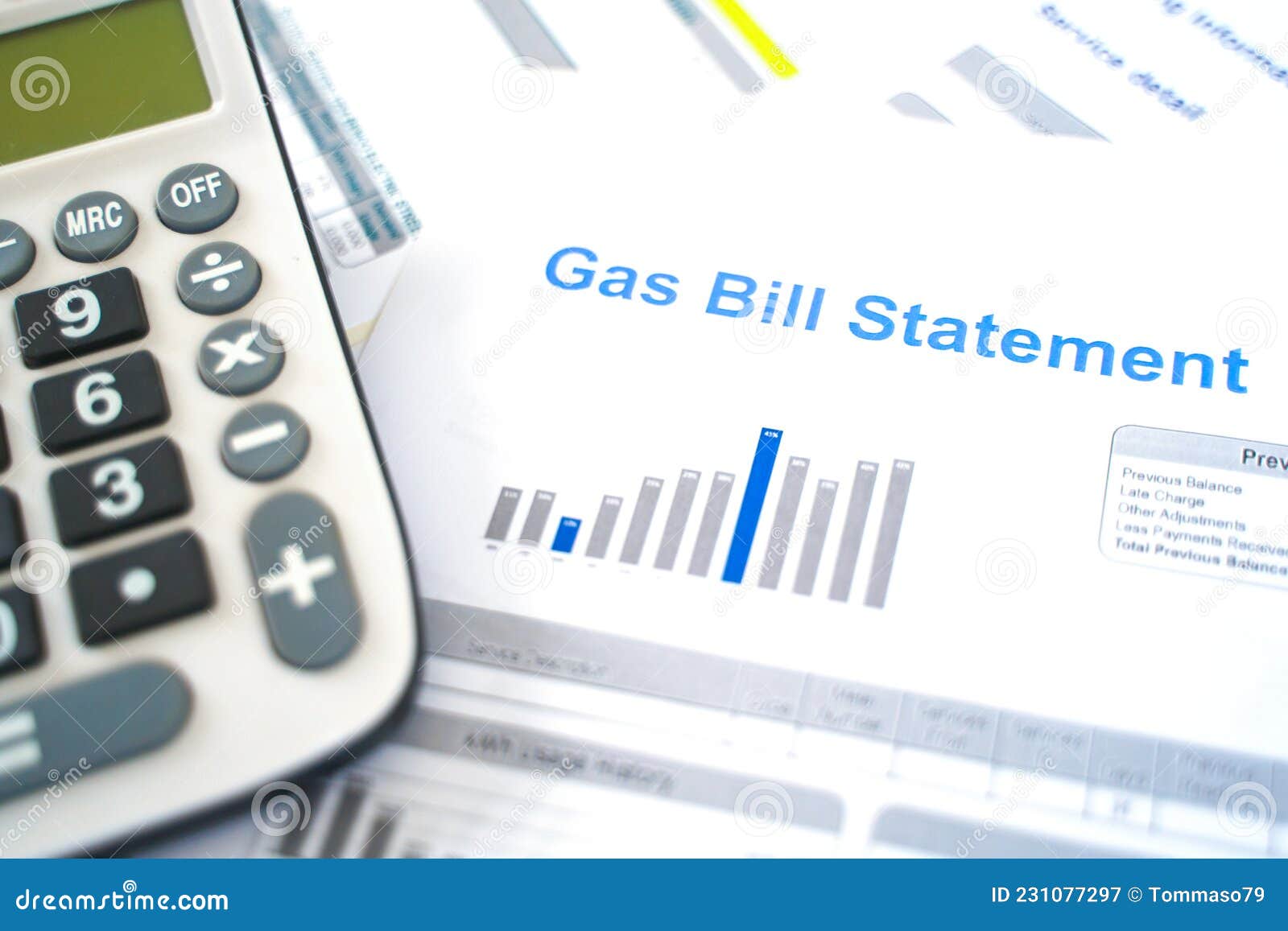 Gas Bill Statement and Home Energy Consumption Stock Image - Image of ...