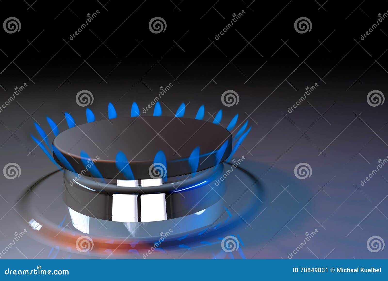Gas Blue Flame Kitchen Cook Fire Butane 3d Rendering Stock Image ...