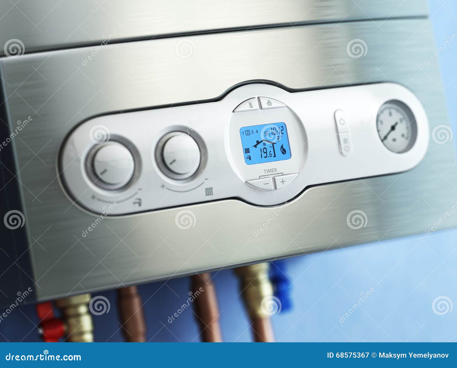 Gas Boiler Control Panel. Gas Boiler Home Heating Stock Illustration ...