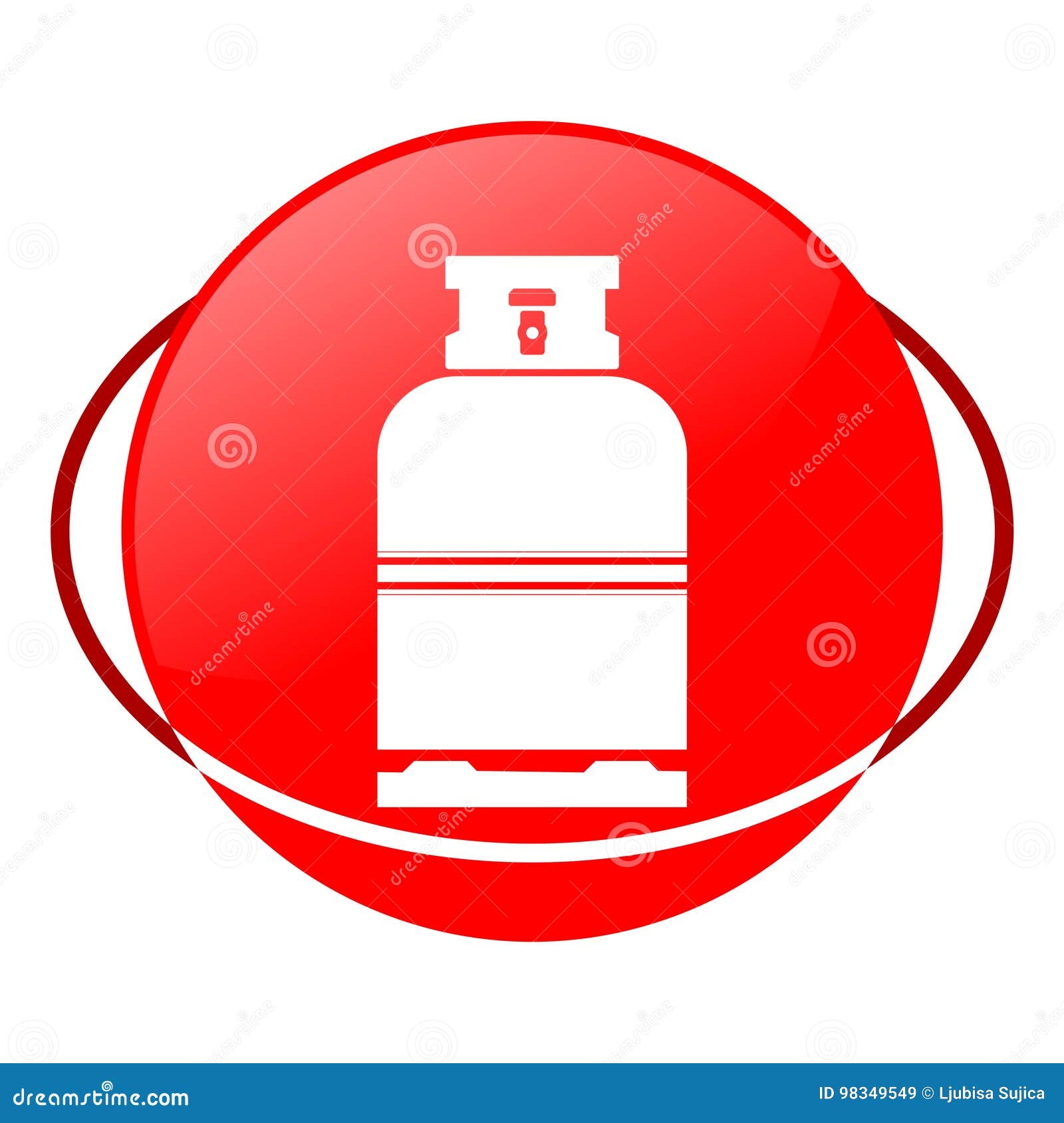 Gas Bottle Vector Illustration, Red Icon Stock Vector - Illustration of ...