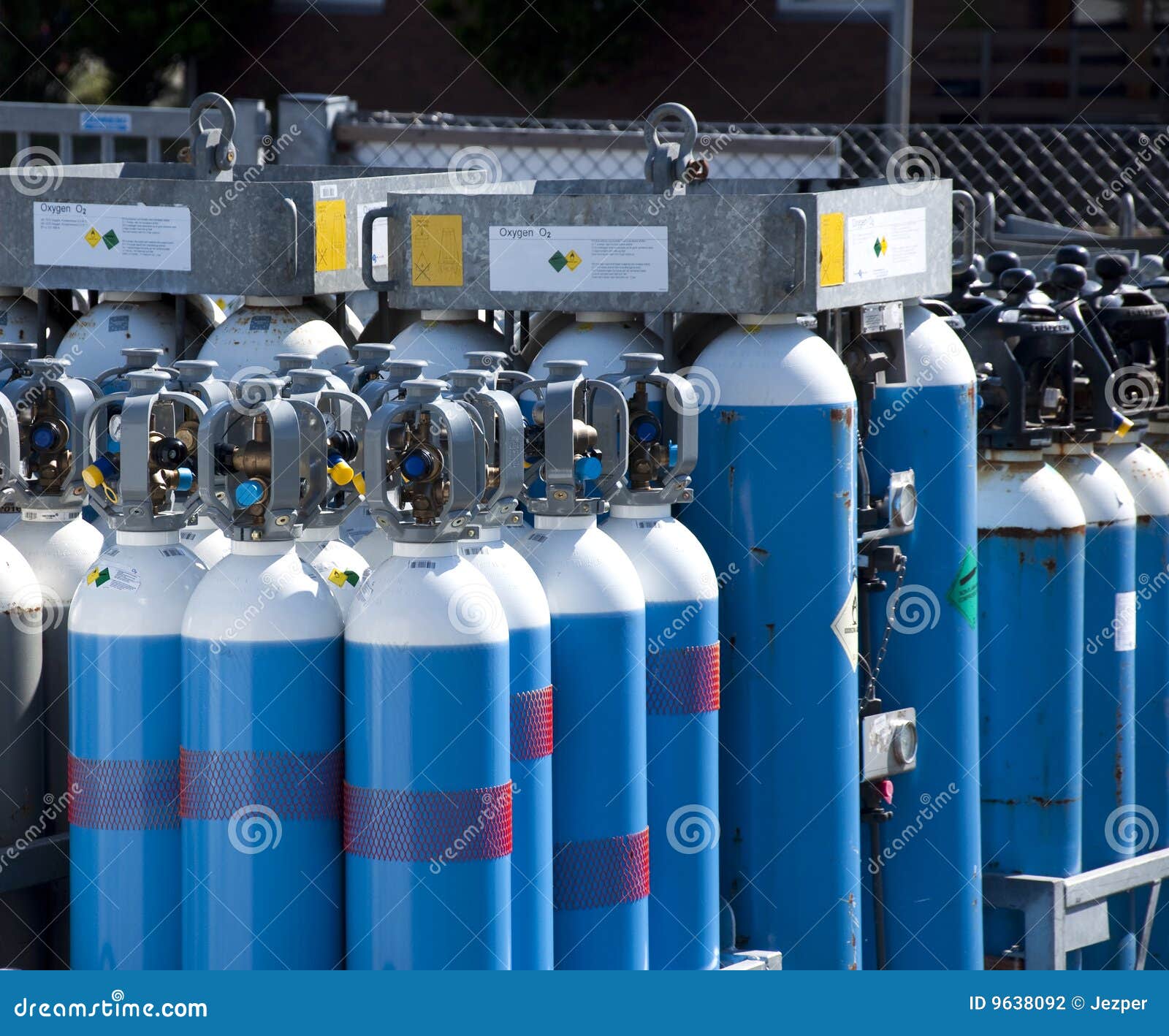 Gas Bottles oxygen stock photo. Image of energy, chemist - 9638092
