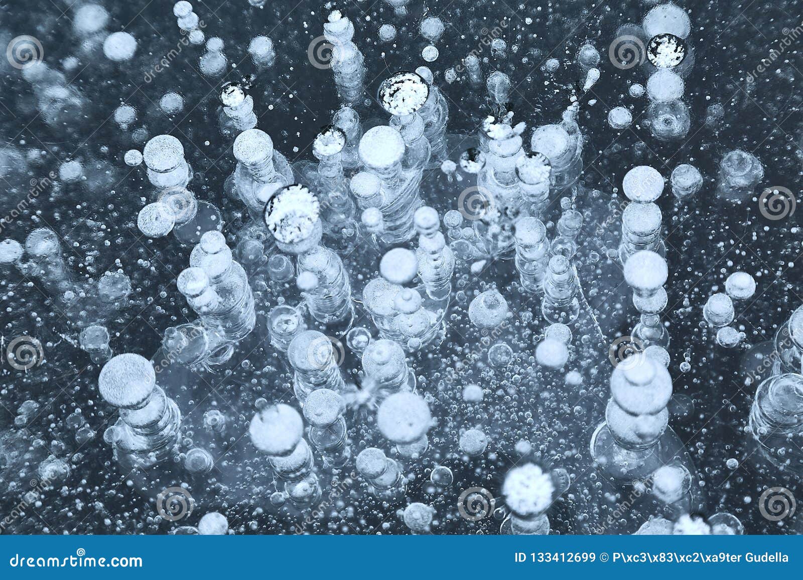 Winter Ice with Gas Bubbles Trapped Stock Image - Image of frozen, lake ...