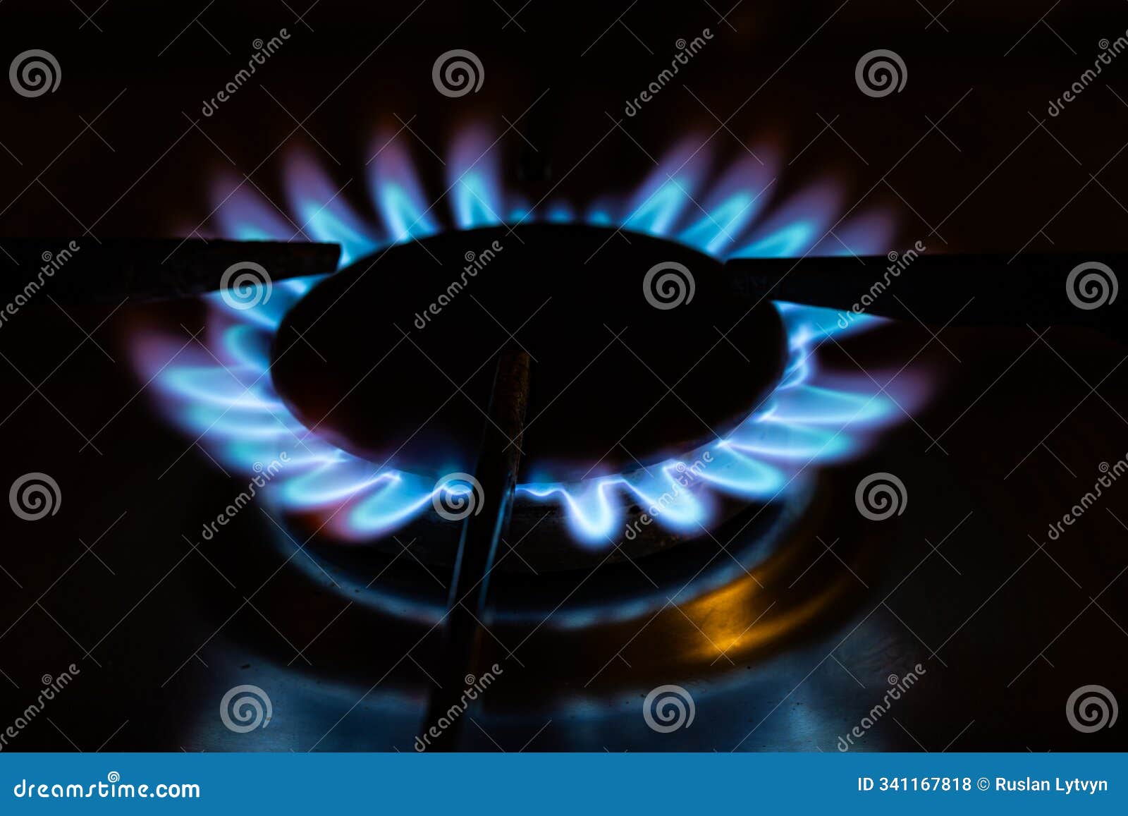 Gas Burner Burn with a Blue Flame Stock Photo - Image of fire, burn ...