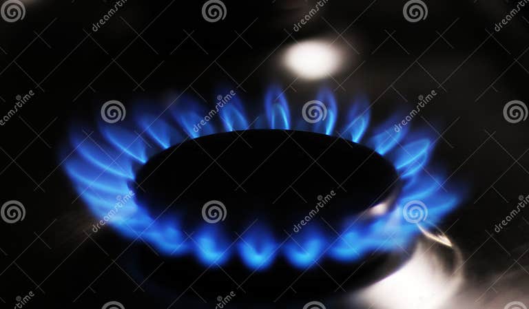 Gas Burner with a Burning Flame of Methane Gas Stock Photo - Image of ...