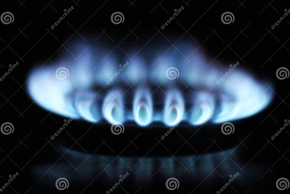 Gas Burner with a Burning Flame of Methane Gas Stock Image - Image of ...