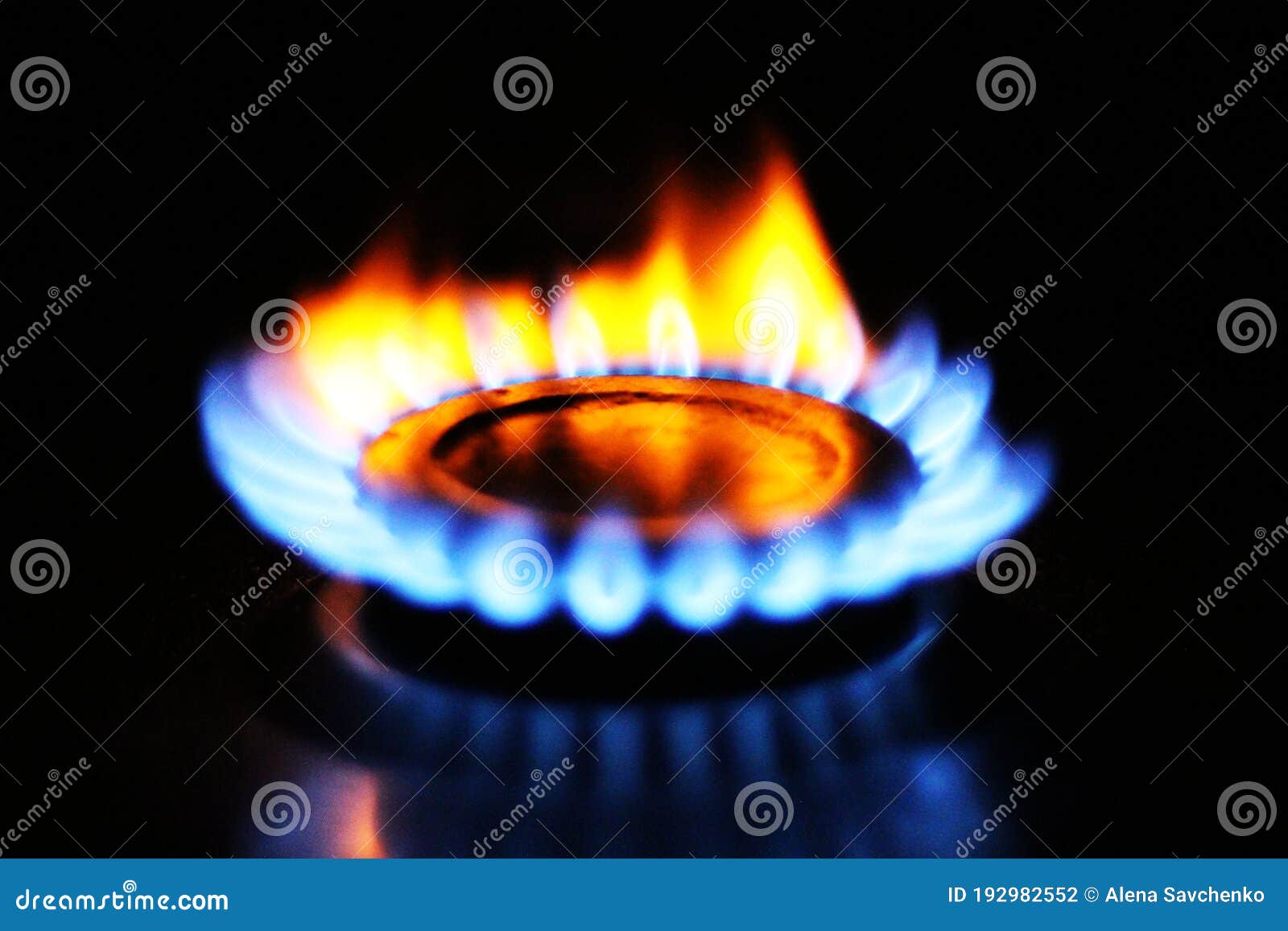 Gas Burner with a Burning Flame of Methane Gas Stock Photo - Image of ...