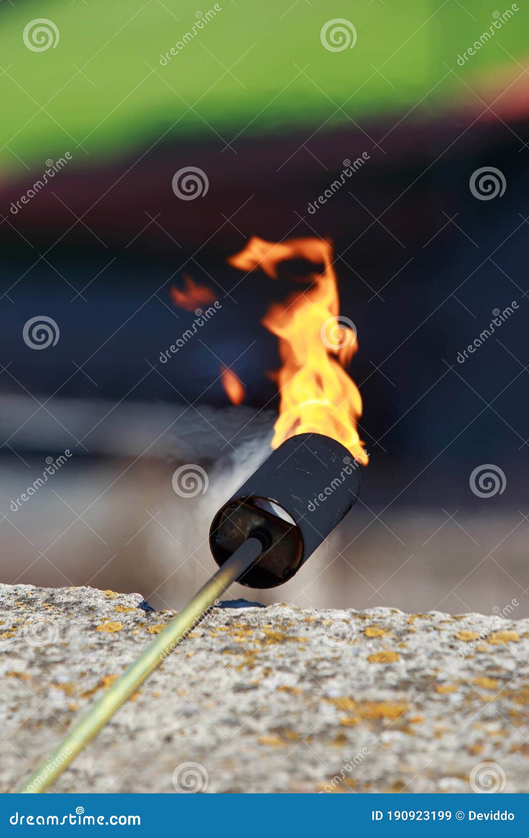 Gas burner with fire stock image. Image of work, metal - 190923199