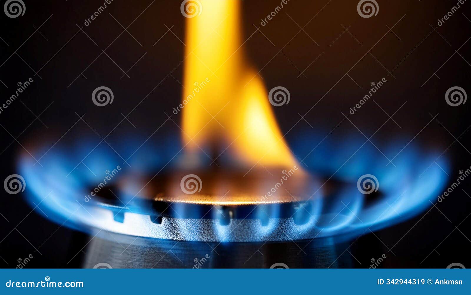 Gas Burner Flame Igniting, Symbolizing Energy, Combustion, and Heating ...