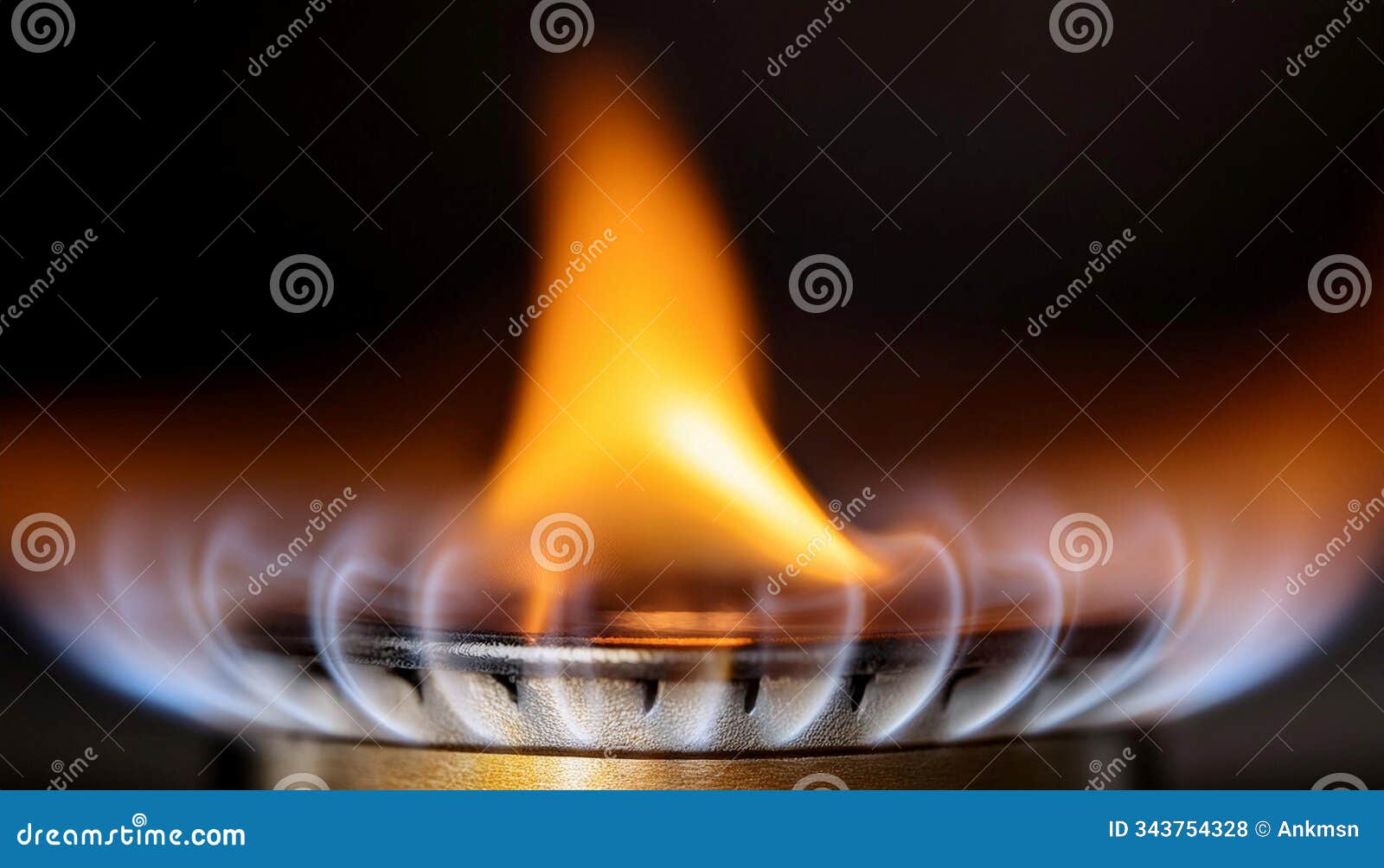 Gas Burner Flame Igniting, Symbolizing Energy, Combustion, And Heating ...