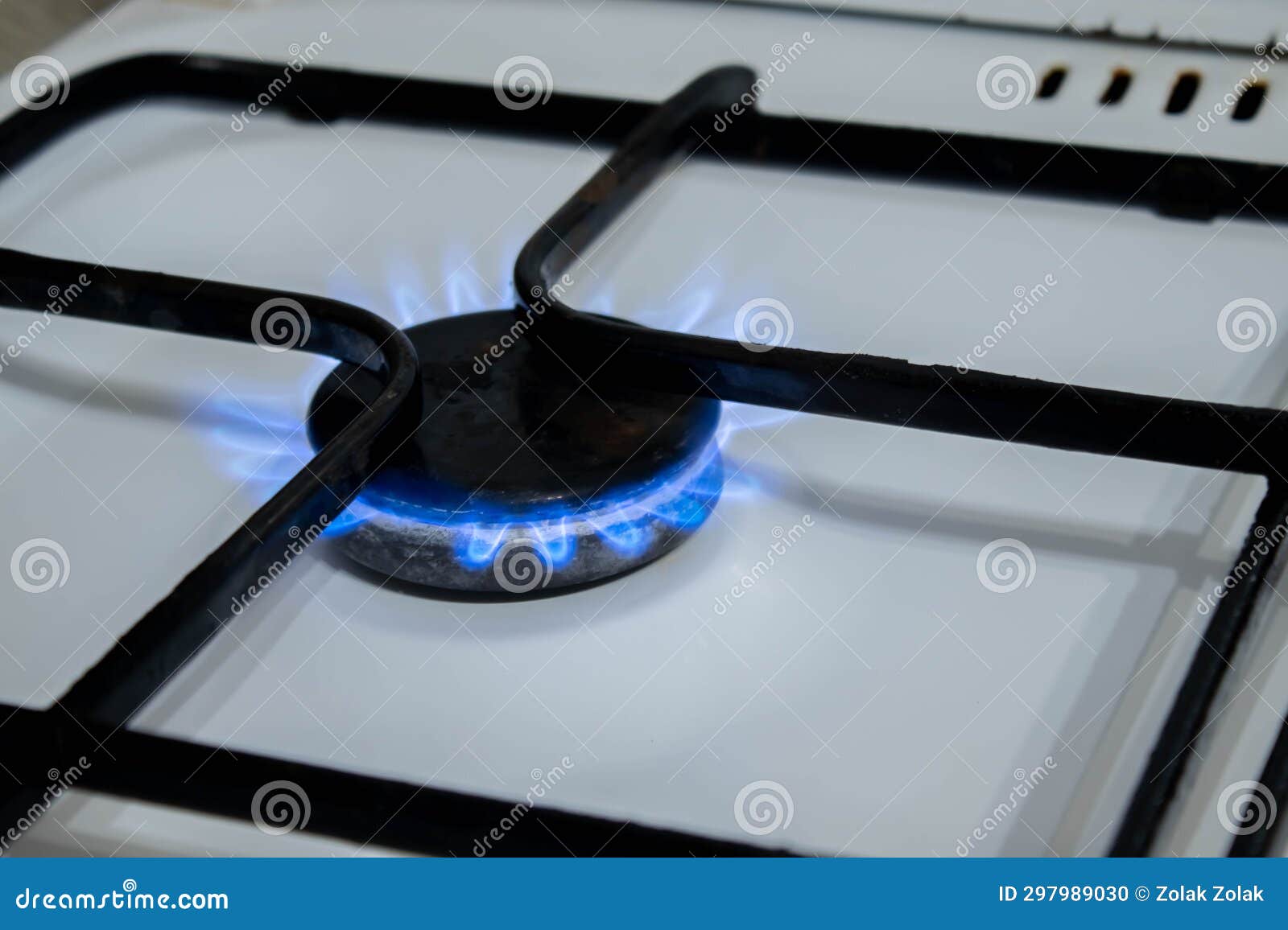 Gas Burning from a Kitchen Gas Stove Stock Photo - Image of danger ...