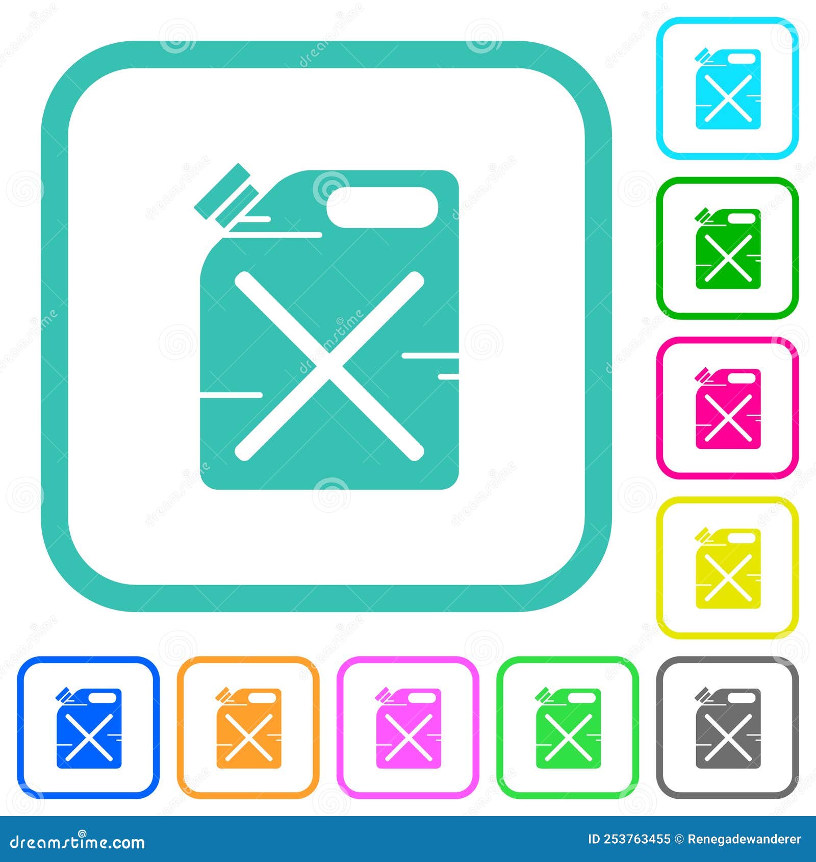 Gas Can Solid Vivid Colored Flat Icons Stock Vector - Illustration of ...