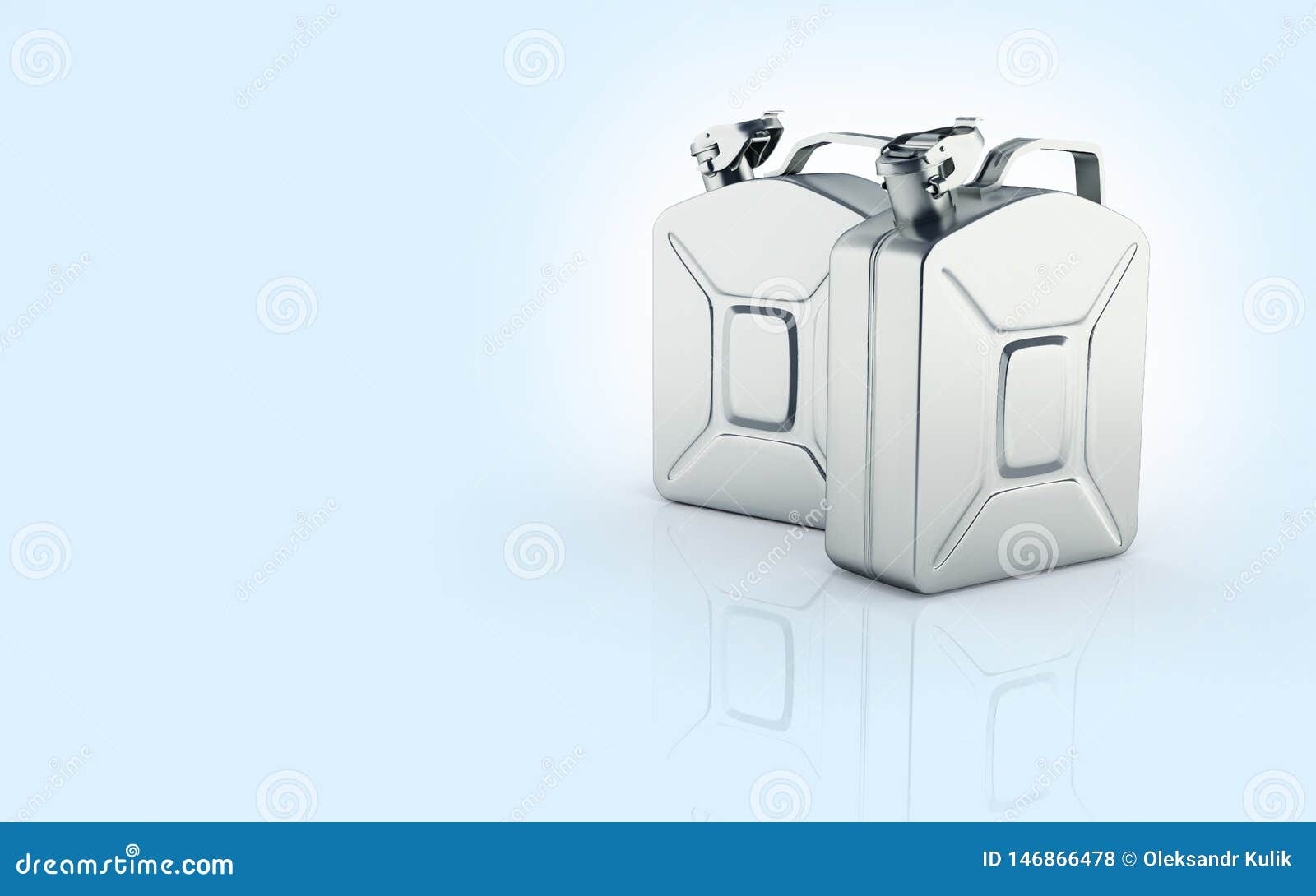 Gas Canisters On Blue Gradient Background With Reflection 3d Stock ...