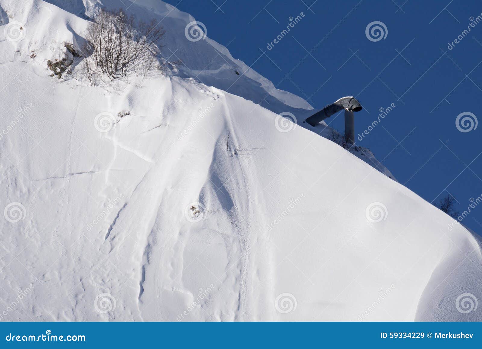 Gas Cannon for Reclamation Avalanches Stock Image - Image of altitude ...