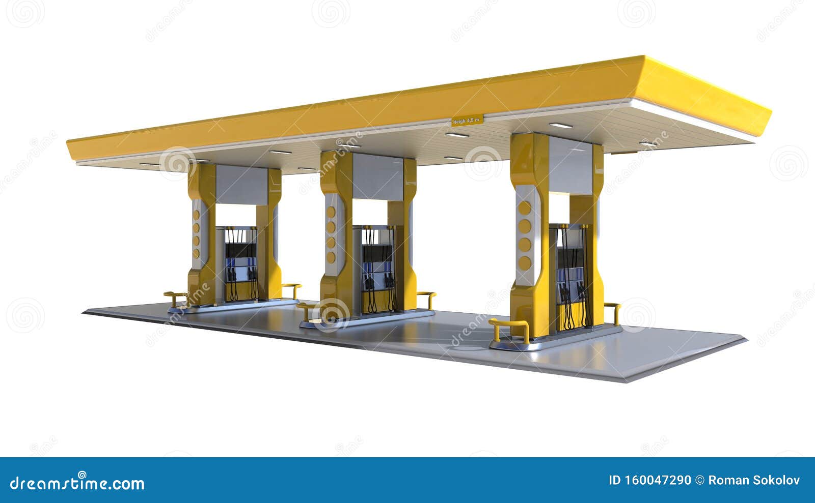 Canopy 3d Render Colored Gas Station Stock Photo | CartoonDealer.com ...