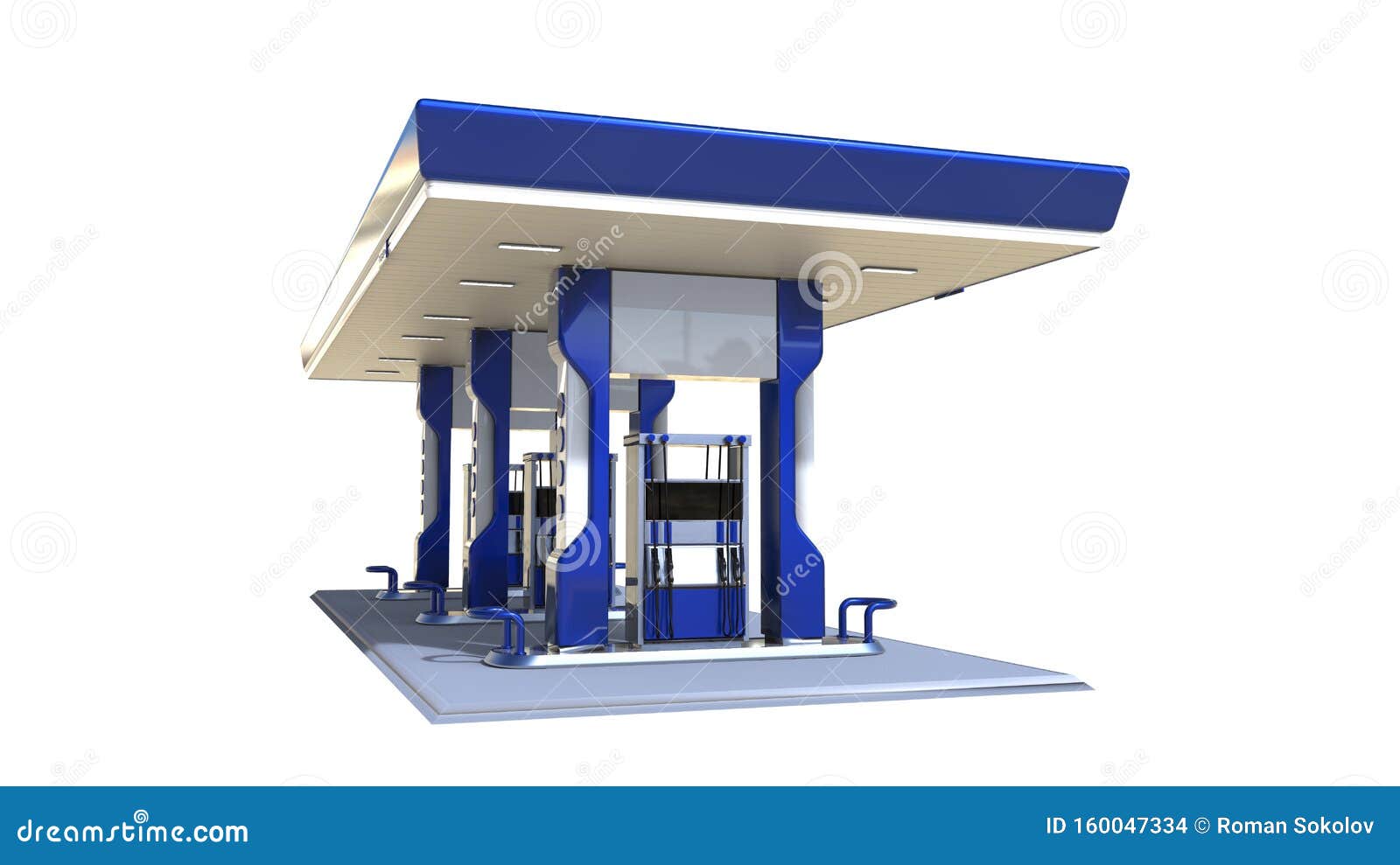 Canopy 3d Render Colored Gas Station Stock Photo | CartoonDealer.com ...