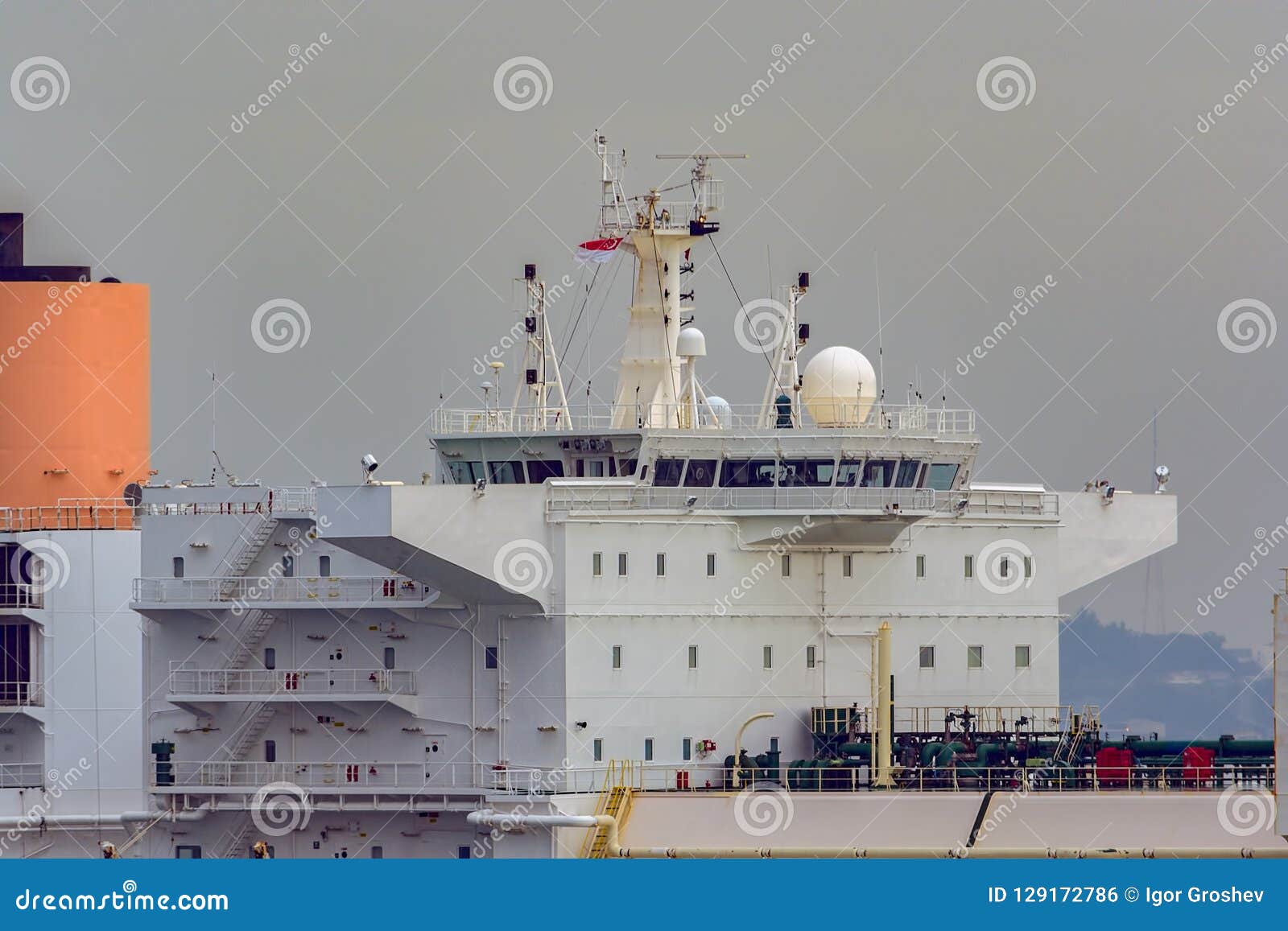 Gas Carrier Vessel Superstructure. Stock Photo - Image of navigation ...