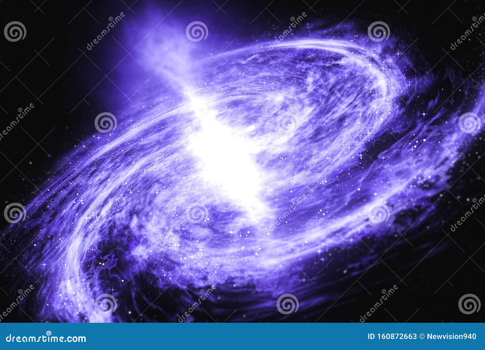 Gas Cloud Deep Space. Cosmic Nebula in the Form of the Spiral. Fly ...