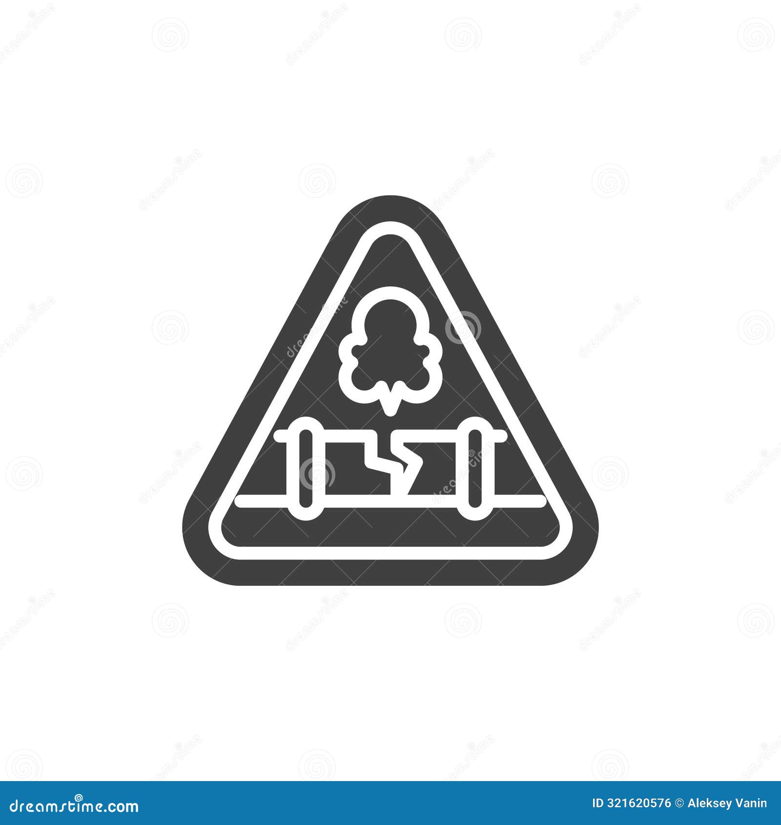 Gas Cloud with a Warning Triangle Vector Icon Stock Vector ...